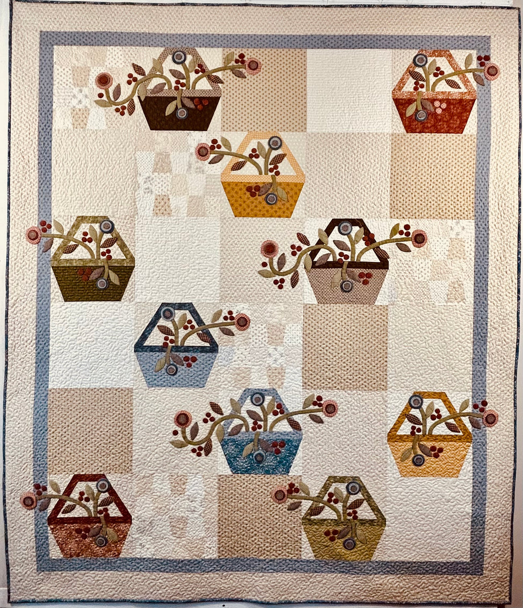 Baskets A Plenty quilt pattern 72" x 84" – Woolen Willow Designs